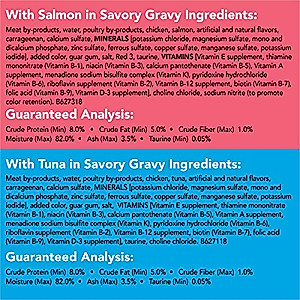Purina Friskies Pate Wet Cat Food Variety Pack, Extra Gravy Pate Chicken, Turkey, Salmon & Tuna - (24) 5.5 oz. Cans