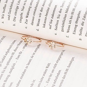 ELBLUVF Stainless-steel14k Rose Gold Plated Star of David Jewish Star Little Finger Ring (7)