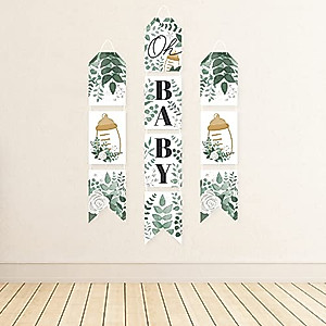 Big Dot of Happiness Boho Botanical Baby - Hanging Vertical Paper Door Banners - Greenery Baby Shower Wall Decoration Kit - Indoor Door Decor