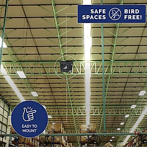 Bird-X - QB4+S Super Quadblaster QB4 Ultrasonic Bird Repeller, Covers 6,500 sq. ft.