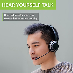 Avantree Alto Clair 2 - Multifunctional Bluetooth Headphones & Detachable Noise-Filtering Mic with Wired & Wireless Headset Modes, Dual Link Connectivity for PC, Computer & Phone, Clear Calls Anywhere