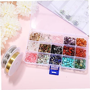 VOSAREA Natural Gemstone Beads 4 Boxes Natural Gravel Bracelets Kit Beads Irregular Bead Stones Rock Bracelet Natural Stone Natural Gemstone Beads Irregular Bead Stones