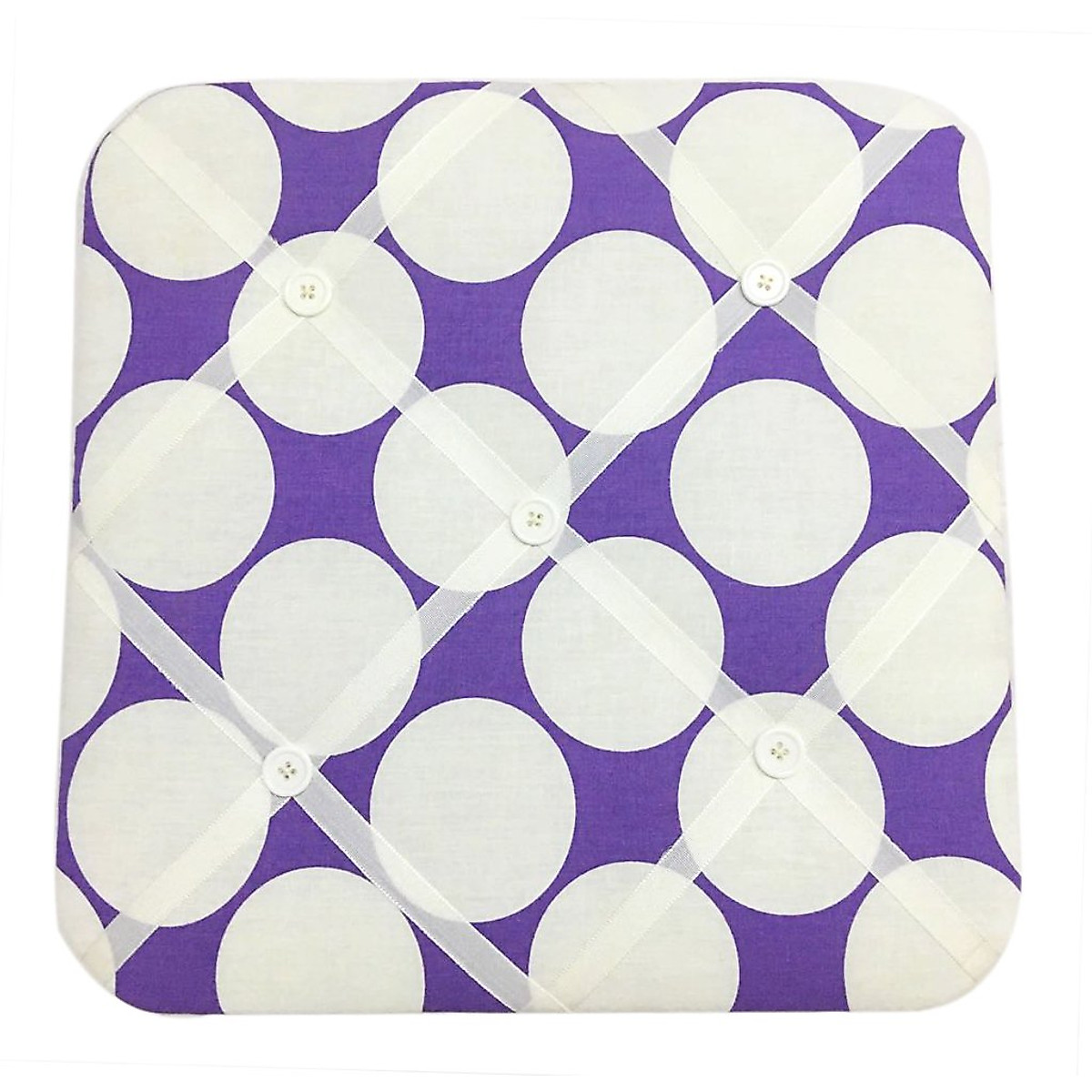 Bacati Large Dots Fabric Memory/Memo Photo Bulletin Board, Purple