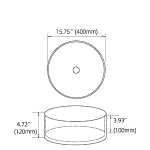 KINGWONG 16 Inch Vessel Sink for Bathroom Modern Round Bathroom Sinks Above Counter White Ceramic Porcelain Farmhouse Vessel Sink Basins Bathroom sink bowl for Cabinet Lavatory Vanity