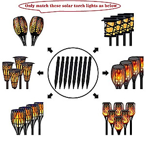 RIGHT+LEFT 10 PCS Premium 8.25 Inch Upgraded Reinforced Plastic Ground Spikes, ABS Lights Replacement Stakes, Draining Design, Ideal for Solar Torch Garden Lights