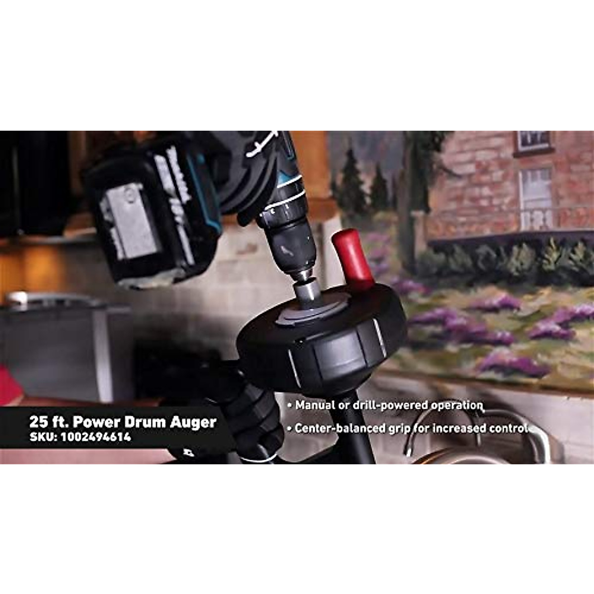 Husky 1/4 in. x 25 ft. Power Drum Auger