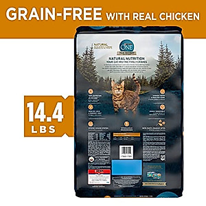 Purina ONE Natural, High Protein, Grain Free Dry Cat Food, True Instinct With Real Chicken - 14.4 lb. Bag