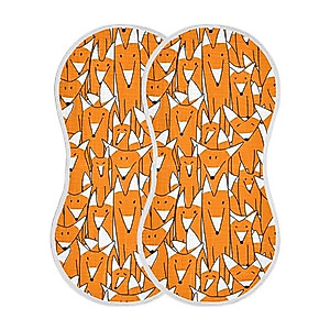 vvfelixl Muslin Burp Cloths Foxes Big Family Baby Washcloths for Baby Girl Boys 2 Pack Orange