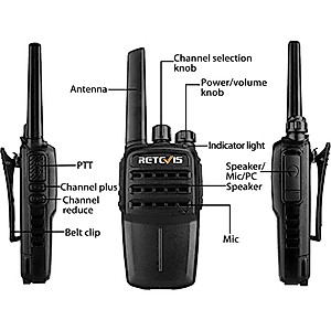 Retevis RT40B Walkie Talkies Long Range for Adults,Rechargeable 2 Way Radios with Built-in High Power Speaker, Lightweight with Emergency Alarm, Portable Two Way Radios (6Pack)