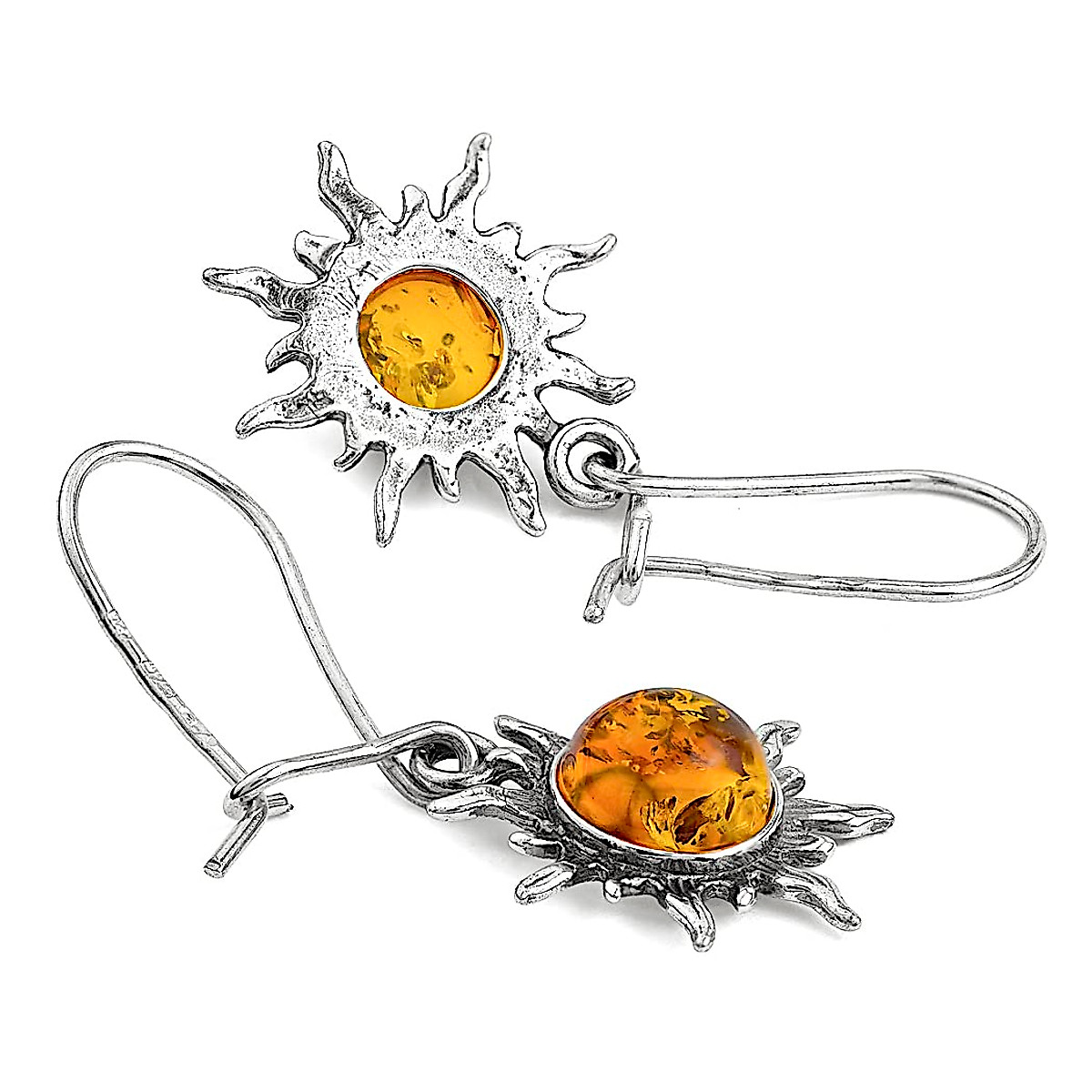 Ian and Valeri co. Amber Sterling Silver Sun Earrings