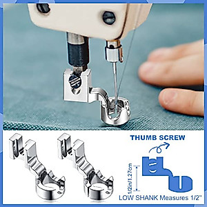 2 Pieces Low Shank Ruler Quilting Foot for Free Motion 1/4 Inch Thick Rulers, Ruler Quilting Pressure Foot Compatible with Singer Brother Kenmore Janome Baby Lock Pfaff Low Shank Sewing Machines