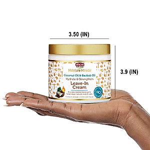 African Pride Moisture Miracle Coconut Oil & Baobab Oil Leave-In Cream - Provides Intense Moisture & Helps Repair Natural Coils & Curls, Hydrates & Strengthens, 15 oz (3 Pack)