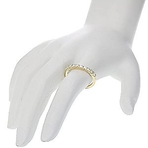 VIR JEWELS 1/2 carat (ctw) Diamond Wedding Anniversary Band for Women, Round Diamond Engagement Ring 14K Yellow Gold 9 Stones Prong Set 0.50 cttw, Size 4.5
