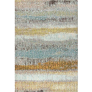 JONATHAN Y CTP105A-5 Contemporary POP Modern Abstract Vintage Indoor Area-Rug Bohemian Easy-Cleaning High Traffic Bedroom Kitchen Living Room Non Shedding, 5 X 8, Cream/Yellow