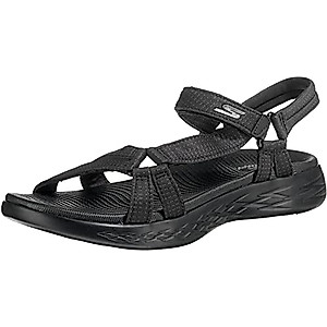 Skechers womens On-the-go 600 - Brilliancy Sport Sandal, Black, 9 US