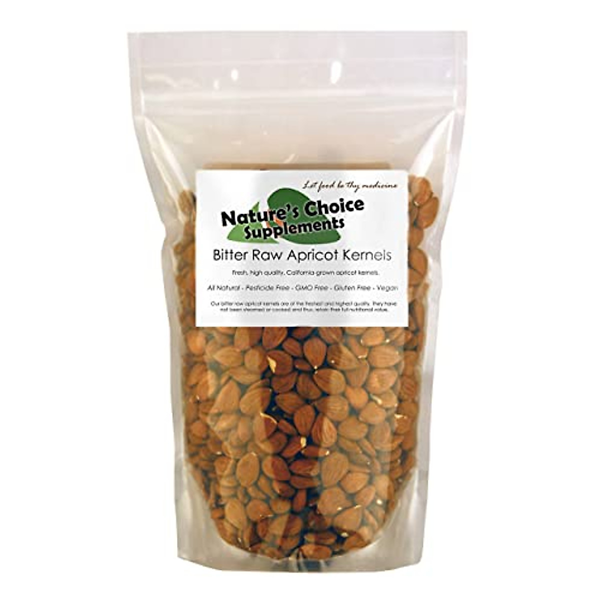 Bitter Apricot Kernels, 8 oz, 375 Raw Apricot Seeds, 100% All Natural, GMO Free, Pesticide Free, Gluten Free, Vegan