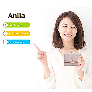 Anlla Small Wallets for Women,Cute Womens Wallets Slim Mini Wallet kawaii coin pocket (New pink)