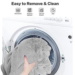 Taotique (Cover only, No Filler) Giant Bean Bag Chair Cover Soft Faux RH Fur Sofa Bed Cover Washable Bean Bag Couch Cover for Adult and Kids with Liner