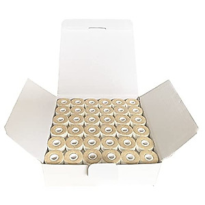 HimaPro 144 White Prewound Bobbins for Embroidery Machines Size L (SA155) Cardboard Sided Good for Brother, Babylock, Janome, Bernina, Husqvarna, Pfaff Embroidery Machines Etc (White) - 60 Weight