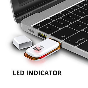 MOSDART 128GB USB 2.0 Flash Drive 2 Pack 128 GB exFAT Thumb Drives Jump Drive Memory Stick with LED Light and Lanyards for Storage and Backup