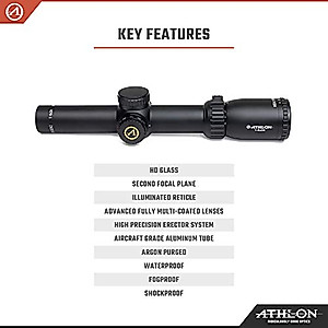 Athlon Optics Midas BTR GEN2 1-6x24 Riflescope - ATSR4 SFP IR MOA, Black