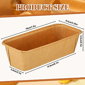 Mifoci 25 Pcs Paper Loaf Pans for Baking Easy Kraft Paper Bread Baking Pans Disposable Paper Baking Loft Mold for Microwave Freezer Oven Safe Display(Rectangle)