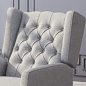 Christopher Knight Home Diana Wingback Recliner, Gray + Dark Brown