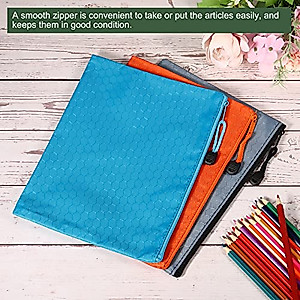 YOKIVE 10 Pack Waterproof Zipper Bags, Pencil Case Travel Storage Bag | Makeup Supply Files Organizer Pouch, Great for Office(Orange, A5)