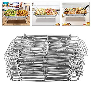 Ethedeal Chafing Wire Racks, 24PCS Folding Full Size Chafing Racks Buffet Stand Dish Serving Trays, Food Warmer Stand for Parties Occasions Wedding Events, Silver