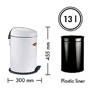 Wesco 121212-20 Pedal Type Trash Can Lime Green, Size: 11.8 x 17.9 inches (30 x 45.5 cm), Pedal Bin, 13L