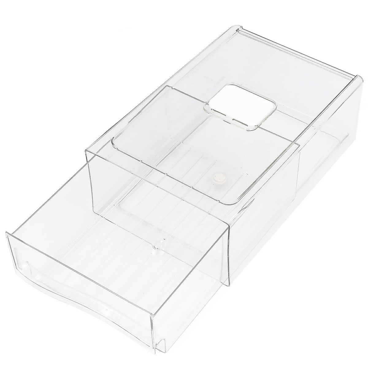 Fridge Drawers, Refrigerator Organizer Bins with Pull-Out Drawer, Stackable Refrigerator Drawers Set for Save Vertical Space, Clear Fridge Drawer for Storage Clear for Food, Drinks, Vegetable(S)