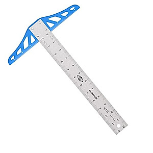 ALVIN ALT12 Aluminum Graduated T-Square Drawing and Design Tool for Students and Professionals Great for Carpentry, Drafting, Architecture, Engineering, and Art - 12 Inches
