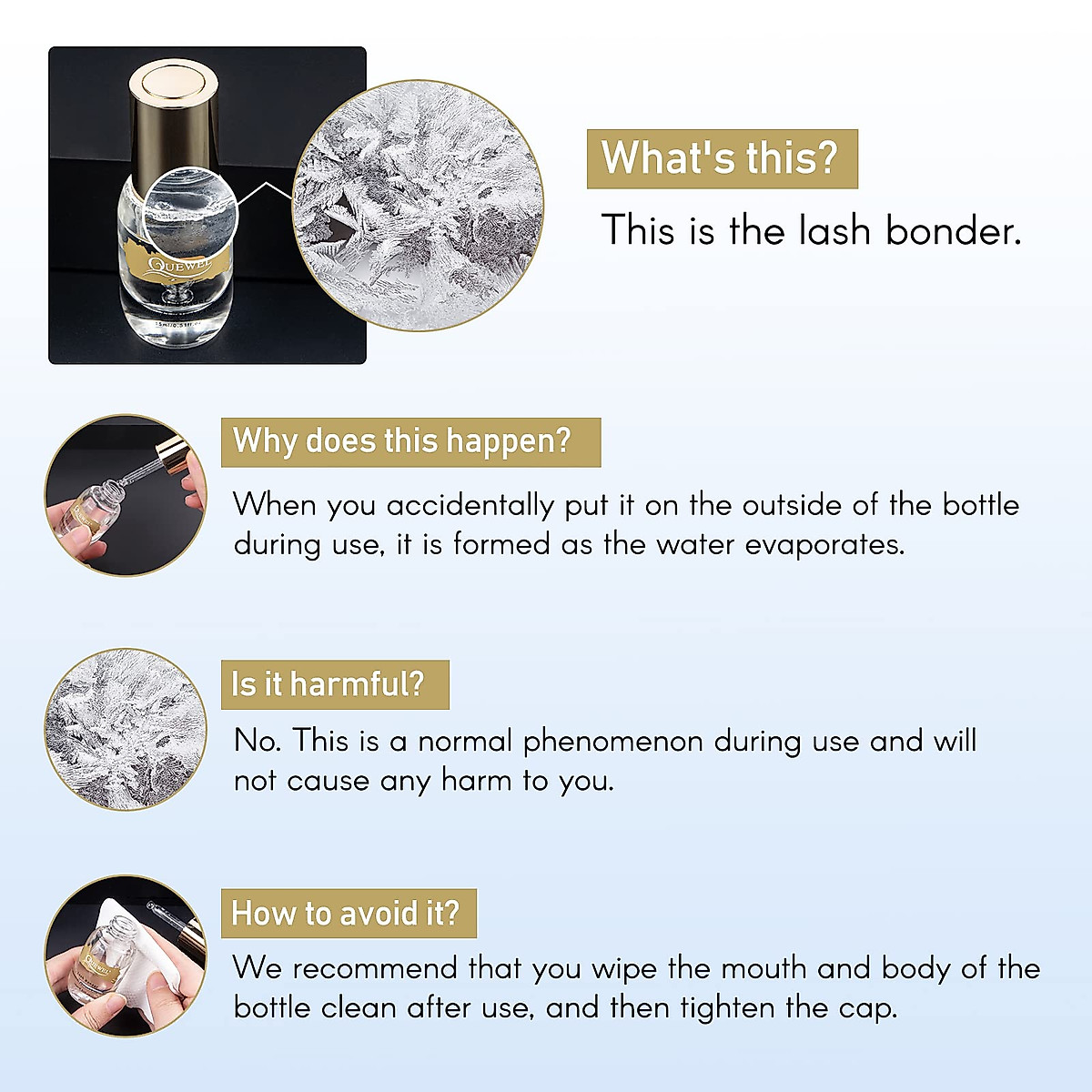 QUEWEL Lash Bonder for Eyelash Extensions 15mL Eyelash Extension Bonder Low Irritation Professional Super Bonder for Lash Extensions Help Glue Bond Better Enhances Retention Water Oil Proof