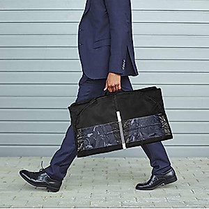 Cabilock Garment Bags Hanging Breathable Gusseted Garment Covers Travel Storage Suit Bag Cover with Clear Window and ID Card Holder for Suit Gowns Dresses Coats (Set of 2)