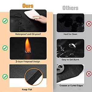 UBeesize Thickened 48x36 inches Under Grill Mat for Outdoor Grill,Double-Sided Fireproof Grill Pad for Fire Pit,Indoor Fireplace Mat Fire Pit Mat,Oil-Proof Waterproof BBQ Protector for Deck and Patio