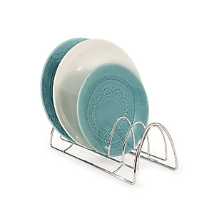 Spectrum Diversified St. Louis Kitchen Lid Holder Organizer for Plates, Cutting Boards Bakeware, Cooling Racks, Pots & Pans, Serving Trays, and Reusable Containers, Chrome