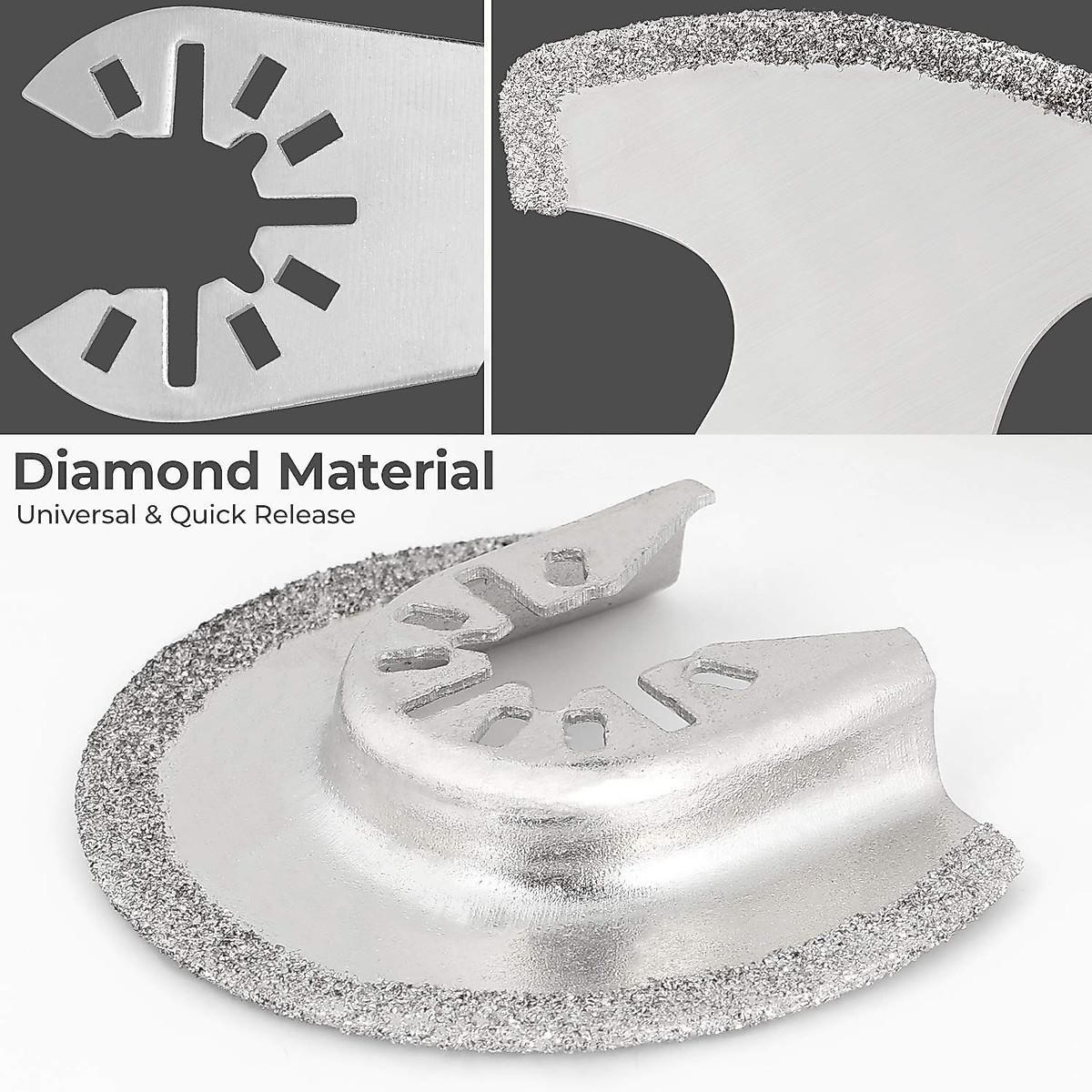 Diamond Oscillating Tool Blades, Ohuhu 7PCS Universal Grit Multitool Saw Blades Set for Tile Grout Mortar Concrete Masonry Removal