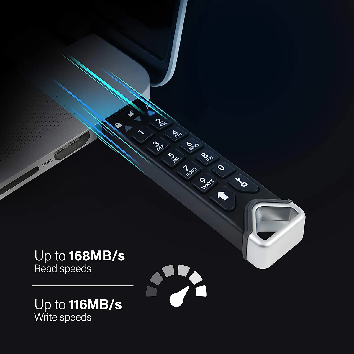 iStorage datAshur PRO2 512 GB | Secure Flash Drive | FIPS 140-2 Level 3 Certified | Password protected | Dust/Water-Resistant