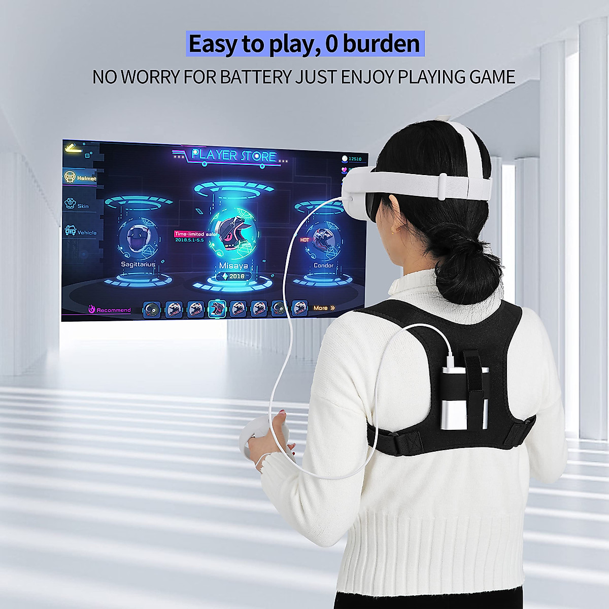 YRXVW Battery Strap for Oculus Quest 2, Adjustable Elasticity Power Bank Bandage Fixing Bracket Compatibly Multiple Sizes of Batteries Pack for Oculus Quest2