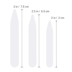 BESPORTBLE Collar Stays for Men - 200Pcs Collar Stiffeners Plastic White Shirt Collar Bones Dress Shirt in 3 Sizes
