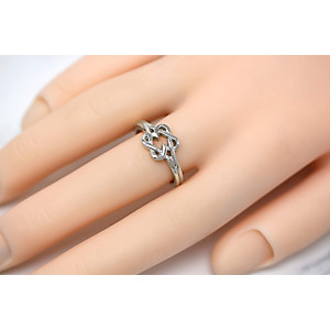 CaliRoseJewelry White Gold 14k Star of David Infinity Forever Heart Ring (Size 6.5)