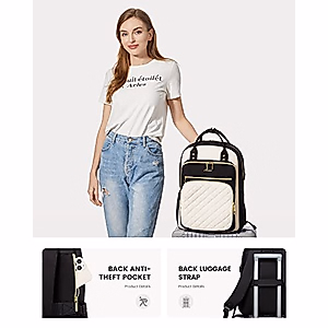 LOVEVOOK Laptop Backpack for Women, Fashion Travel Work Commuter Backpack Purse with USB Port, Lightweight Casual Daypacks, Nurse Teacher College Computer Bag, Fit 15.6" Laptop