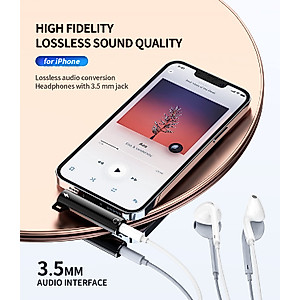 Zoyuzan Lightning to 3.5mm AUX Audio Adapter for iPhone 11, 12, Mini, Pro, Max, XS, XR - Male to Female