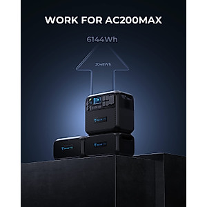 BLUETTI Expansion Battery B230, 2048Wh LiFePO4 Battery Pack for Power Station AC180 AC200MAX AC200L AC200P AC70 EP500Pro, DC Power Source w/ 100W USB-C, Extra Battery for Home, Emergency, Road Trip