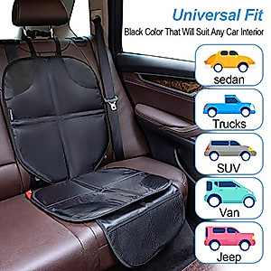 Innokids Car Seat Protector for Child Car Seat, Waterproof Seat Protector with Thick Padding Protects Automotive Vehicle Leather or Cloth Upholstery (1 Pack)