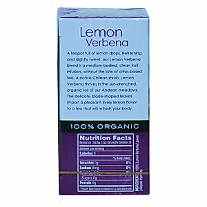 Garden of the Andes Herbal Organic Decaf Lemon Verbena Hot Tea Bags, 0.9 oz, 20 Tea BagCount