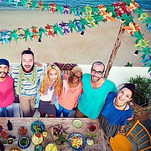 Luau Party Decorations Hawaii Paper Lanterns Tropical Honeycomb Birds Hibiscus Paper Garland for Hawaiian Luau Birthday Party Supplies Summer Jungle Party Decorations Hawaii Bar Supplies