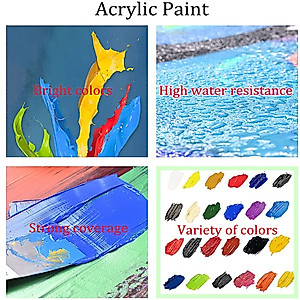 LWZAYS Paint by Number for Adults,Mountain Lake Landscape Paint by Numbers,Without Frame DIY Oil Painting Acrylic Paints for Wall Art（6 Pack 8X12 Inch