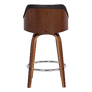 Alec Faux Leather Swivel Barstool, 26" Counter Height, Brown