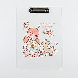 Clipboard Cute A4 Board Clip Writing Splint Board Office Folder Board Office Stationery Exam Folder Filing Products for School (Color : 3)